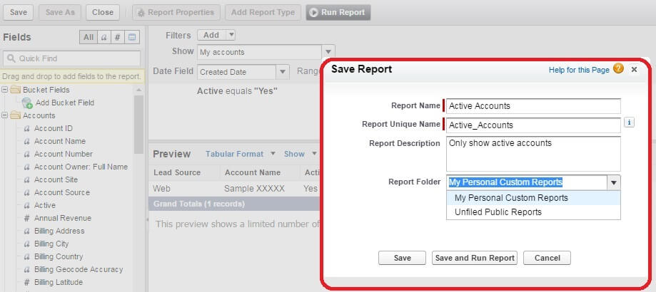 Salesforce Report Overview