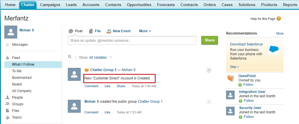 How to Make Chatter Post from Process Builder in Salesforce