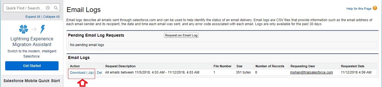 How to Get the Email Logs in Salesforce