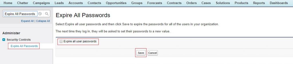 How to Expire All Users Password in Salesforce