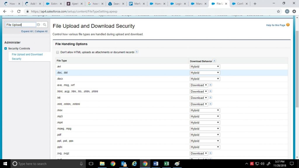How to Configure File Upload and Download Security Settings in Salesforce