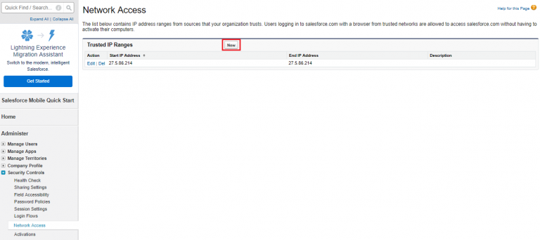 How to Restrict Users Login IP Ranges in Salesforce