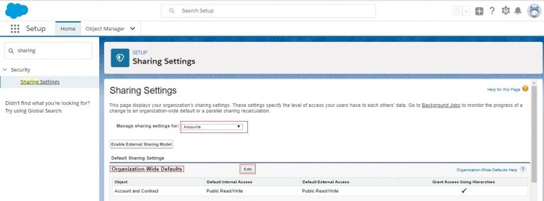 Part II – 4.Organization Wide Default Settings in Salesforce