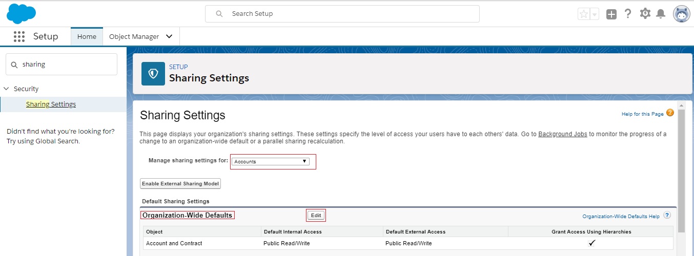 Part Ii 4 Organization Wide Default Settings In Salesforce