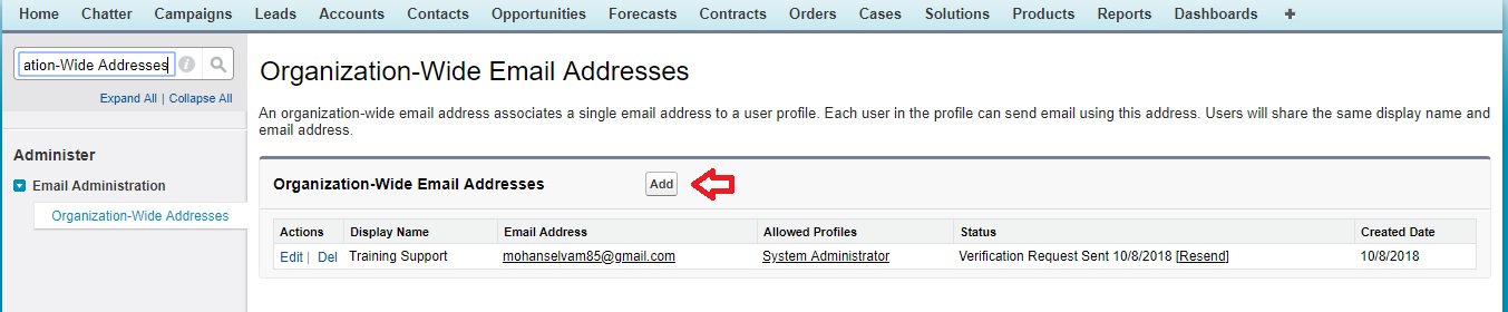 How to Add Organization Wide Email Address in Salesforce