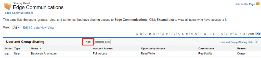 Manual Sharing in Salesforce