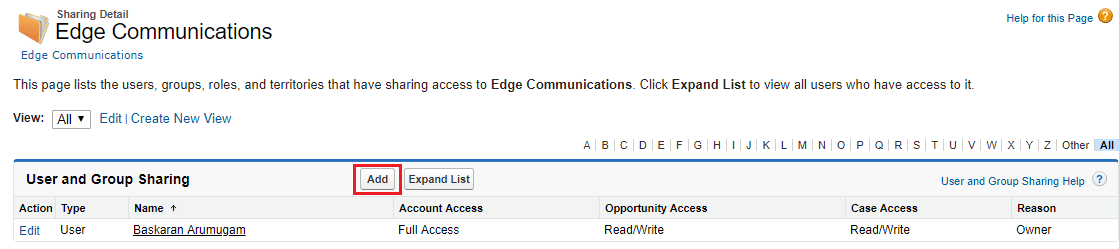 Manual Sharing in Salesforce