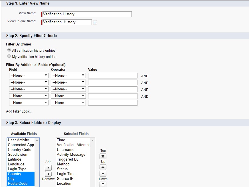 What is Identity Verification History in Salesforce