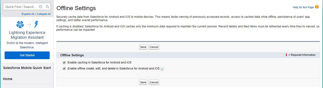 How to Enable Salesforce Offline Settings