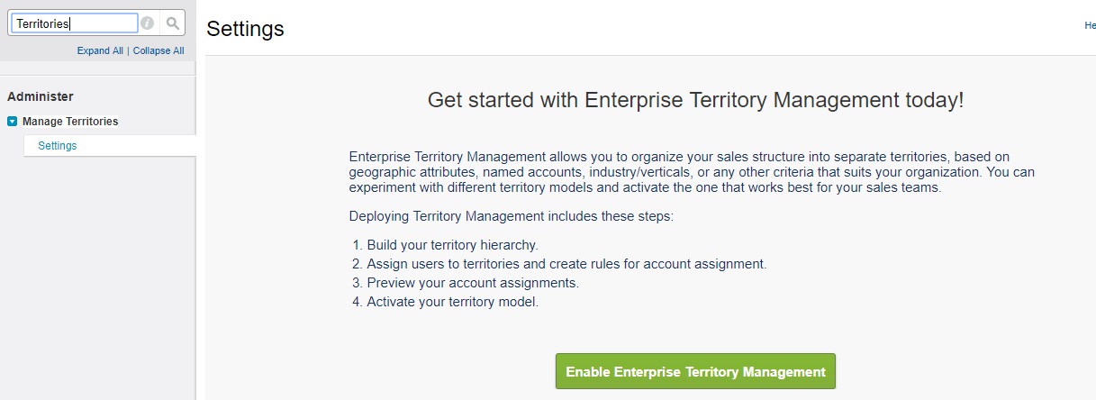 What is Territory Management and How to Enable it