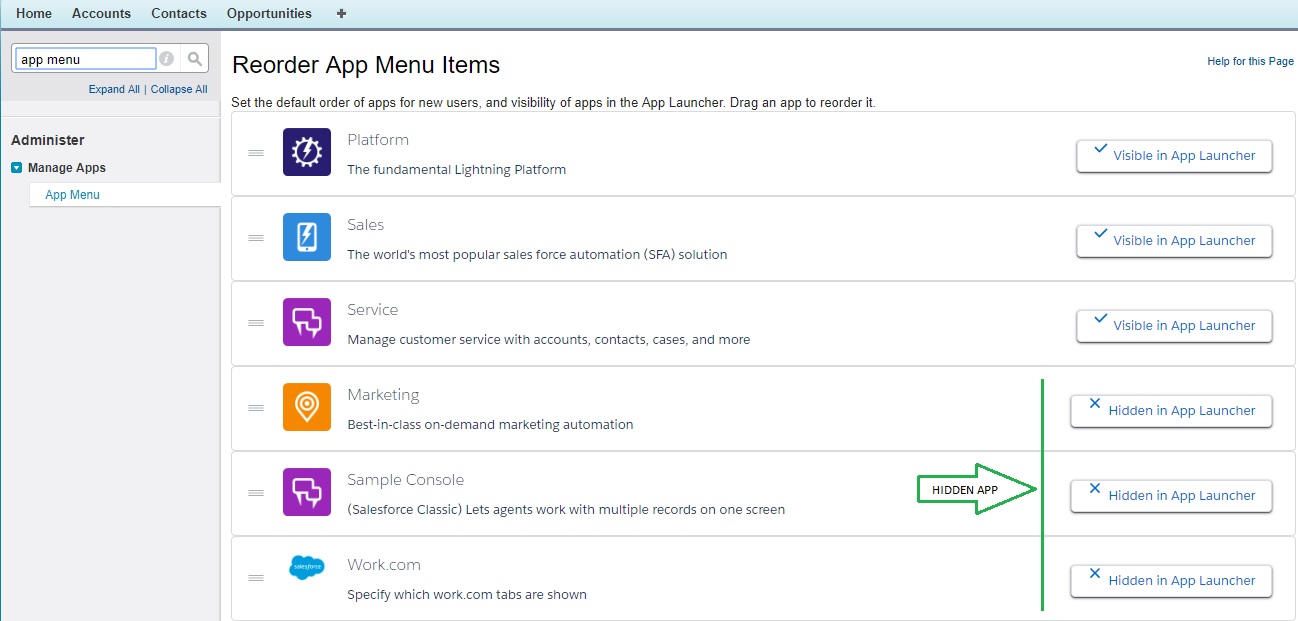 How to Reorder the App Menu in Salesforce