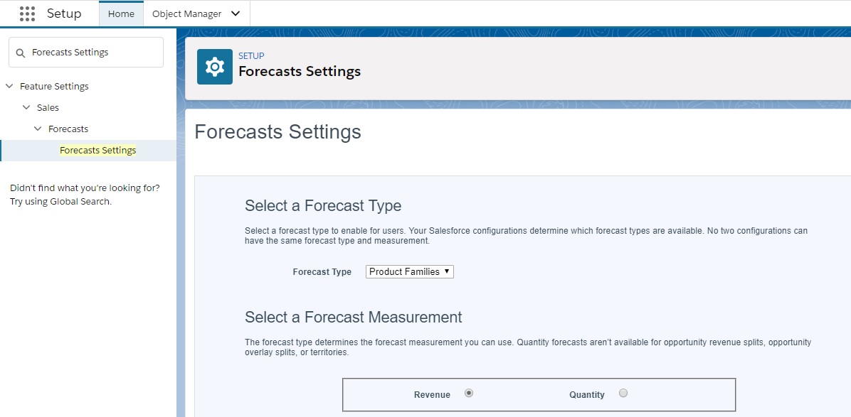 How to Setup Forecast in Salesforce Lightning