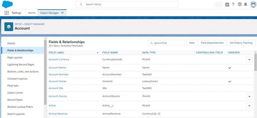 Object Management Setting In Salesforce Lightning