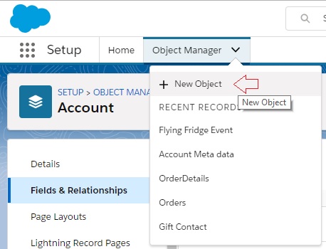 Object Management Setting in Salesforce Lightning