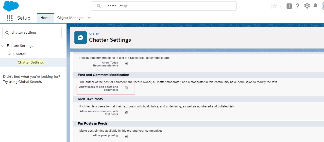 How to Disable the Feed Edit in Salesforce