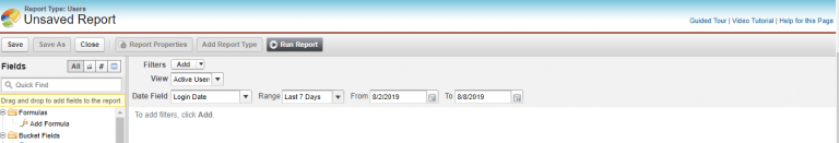 How to Create the Report for User logged History in Salesforce
