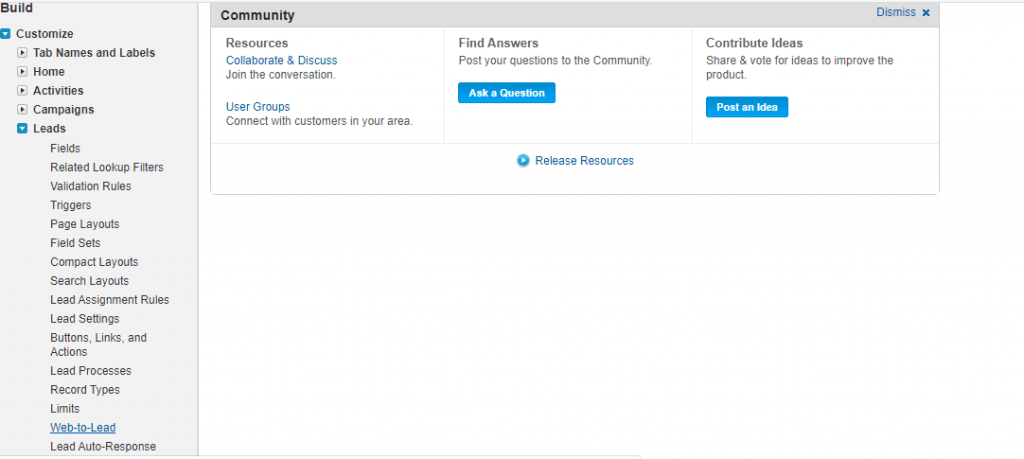 How to create the Web to Lead in Salesforce