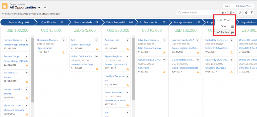 How to Create the Kanban list view in Salesforce Lightning