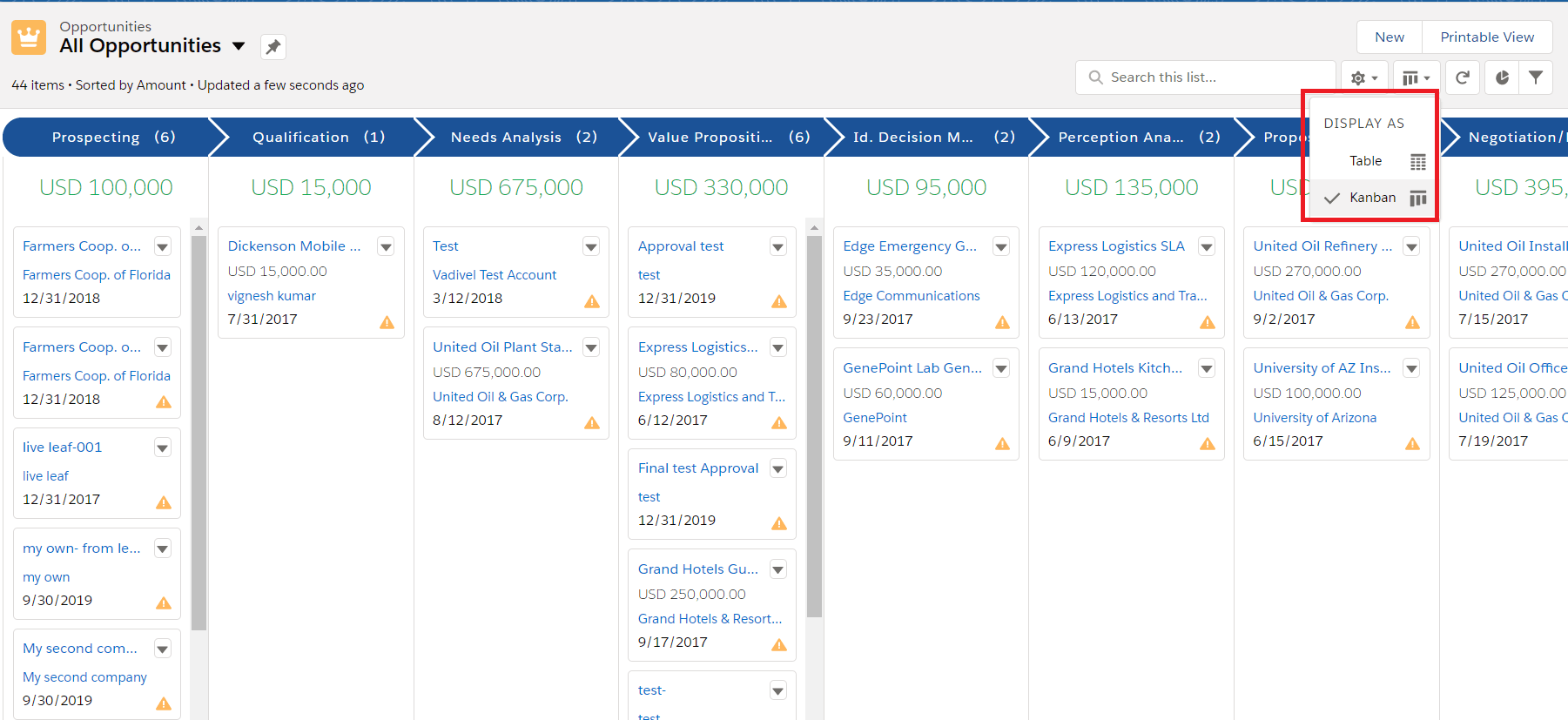 How to Create the Kanban list view in Salesforce Lightning