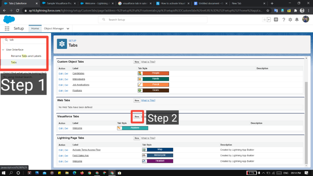 How To Add Visualforce Page Tab In Salesforce1 Mobile App
