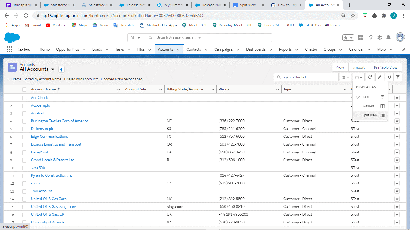How to Create the Split view in Salesforce Lightning