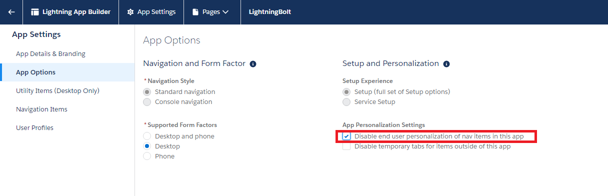 How to personalize the navigation bar for Specific app