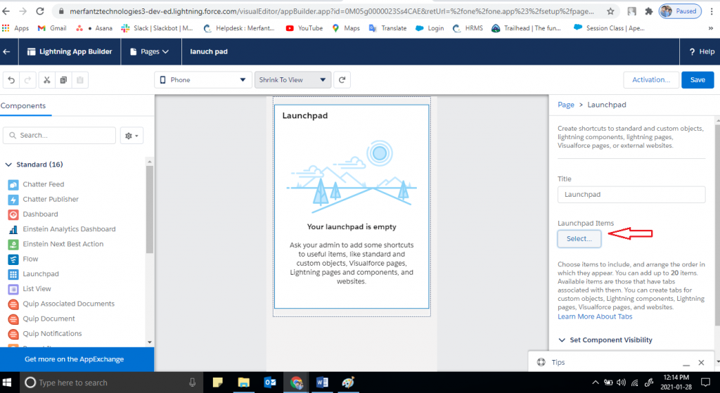 How to create our own Lightning launch pad in salesforce