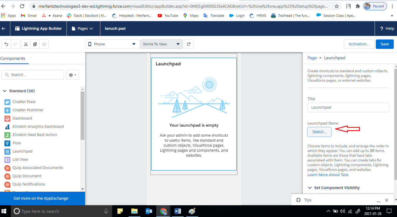 How to create our own Lightning launch pad in salesforce