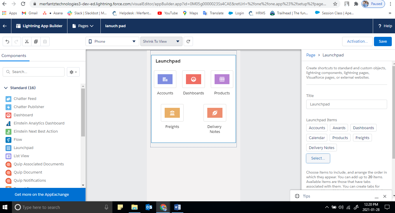 How to create our own Lightning launch pad in salesforce