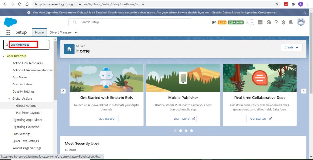 How to Disable Navigation Bar Personalized in Salesforce