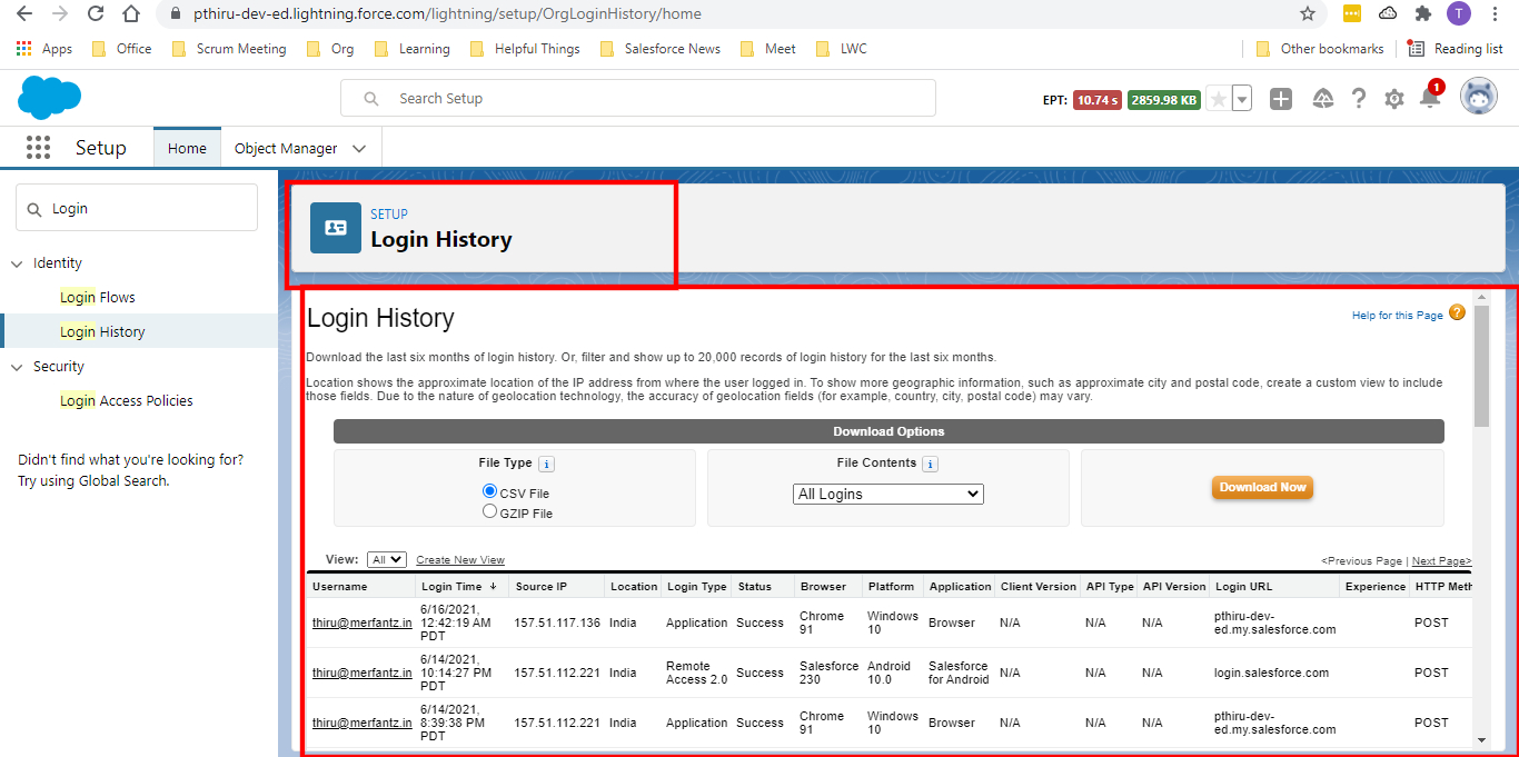 How to Monitoring the Login History in the Salesforce Org
