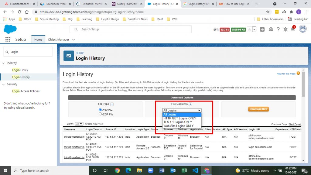 How to Monitoring the Login History in the Salesforce Org