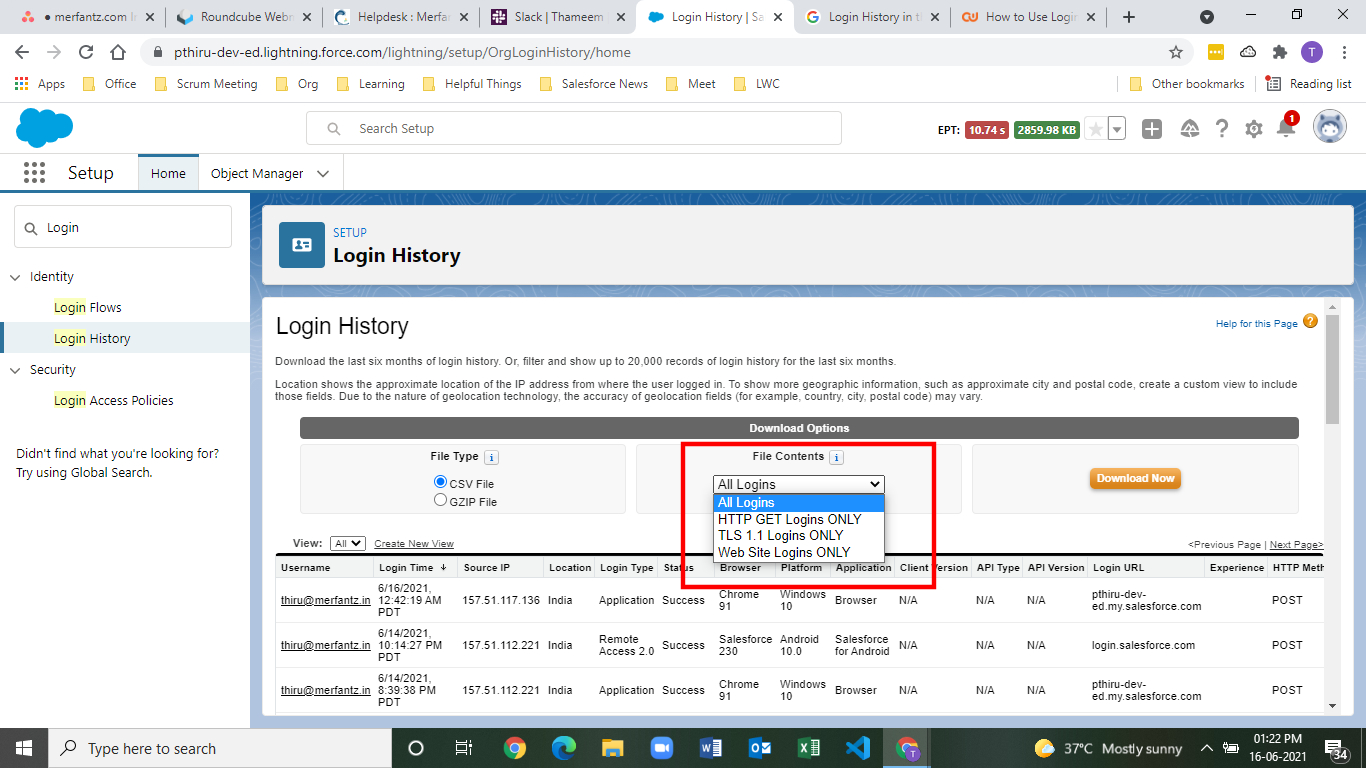 How to Monitoring the Login History in the Salesforce Org
