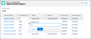 How to Enable the Inline Editing for Reports in Salesforce