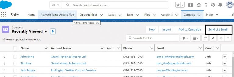How to Use Send List Email Button in Salesforce Lightning