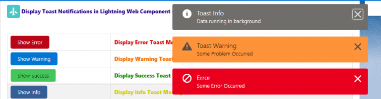 How to Display Toast Notifications in Salesforce Lightning Web Component