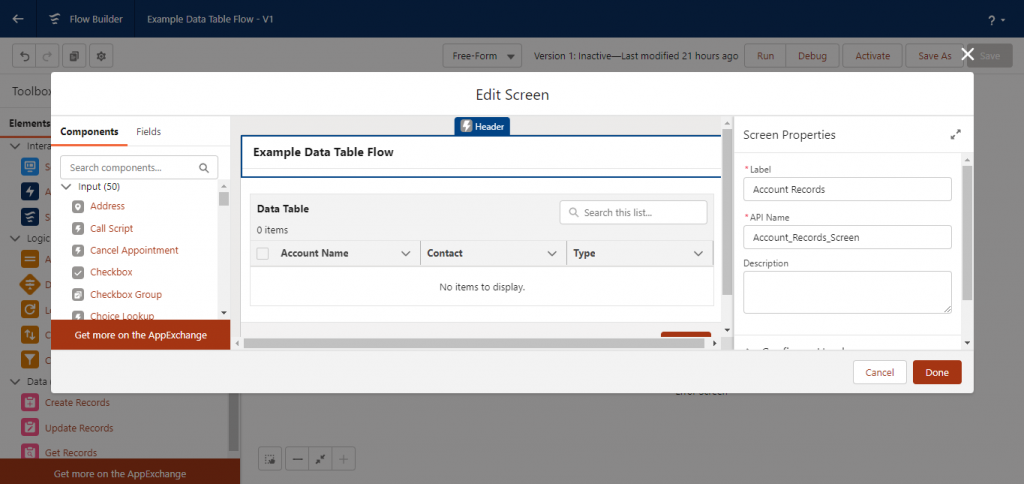 How To Create A Data Table In Salesforce Screen Flow