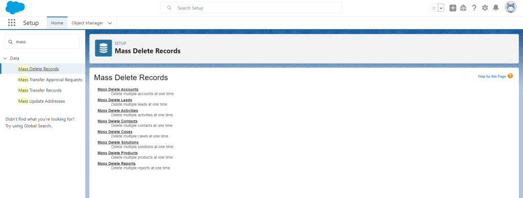 Mass Delete Records Using List View Button