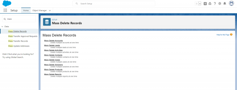 Mass Delete Records Using List View Button