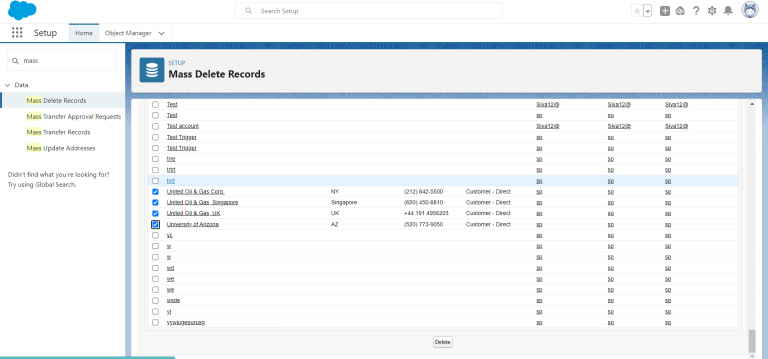 Mass Delete Records Using List View Button